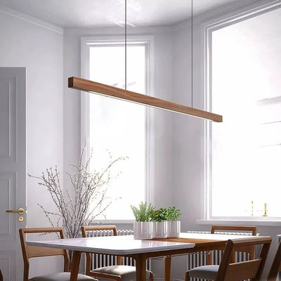 Modern Linear Wood LED Pendant Light – Minimalist LED Lamp