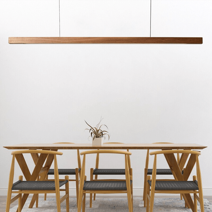 Modern Linear Wood LED Pendant Light – Minimalist LED Lamp