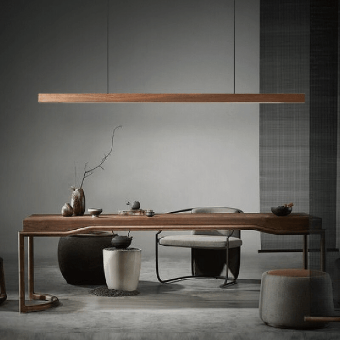 Modern Linear Wood LED Pendant Light – Minimalist LED Lamp